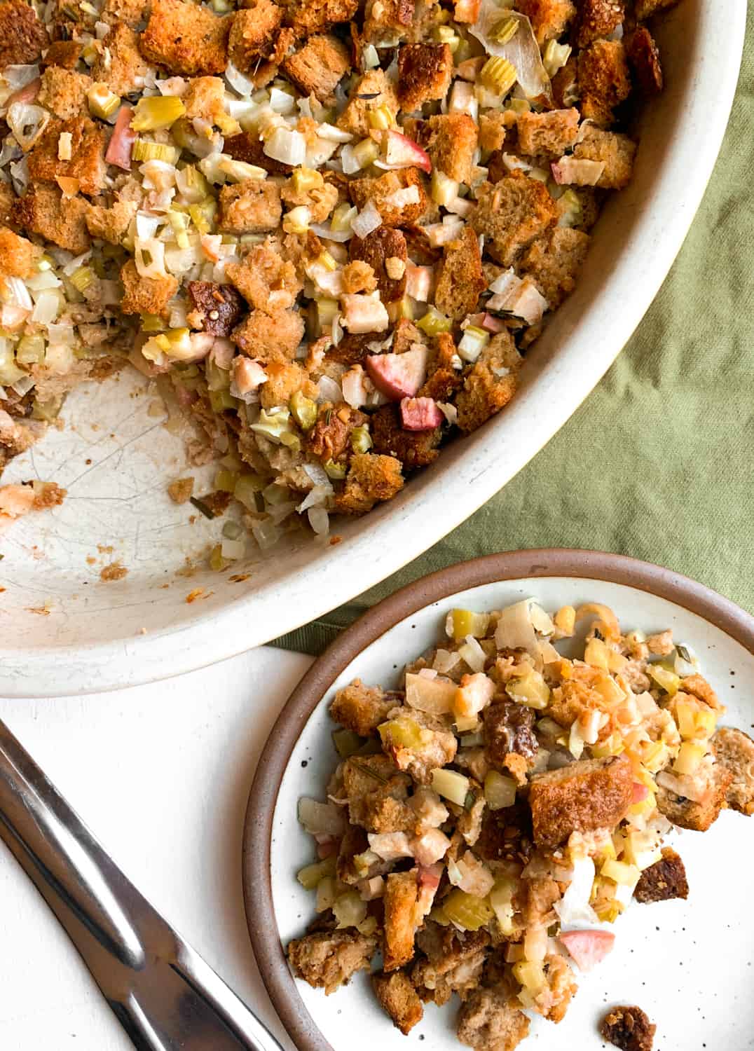 Healthier Apple Herb Stuffing - Naturally Being Nat